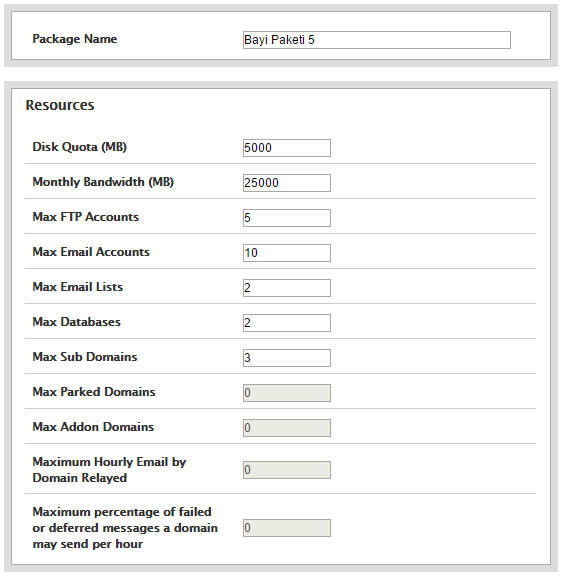 cPanel / WHM Bayi Hosting Abonelerinin Limitlerini Düzenleme • Turhost ...