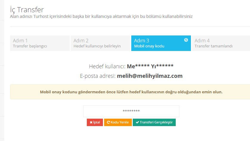 Ürün ve Hizmetlerin Diğer Kayıtlı Müşterilere Transfer Edilmesi ...