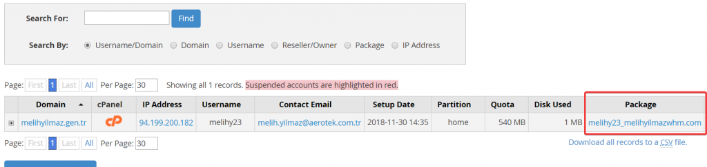 cPanel / WHM Bayi Hosting Abonelerinin Limitlerini Düzenleme • Turhost ...
